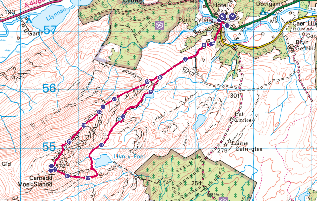 Moel Siabod via Daear Ddu Ridge - OS GetOutside