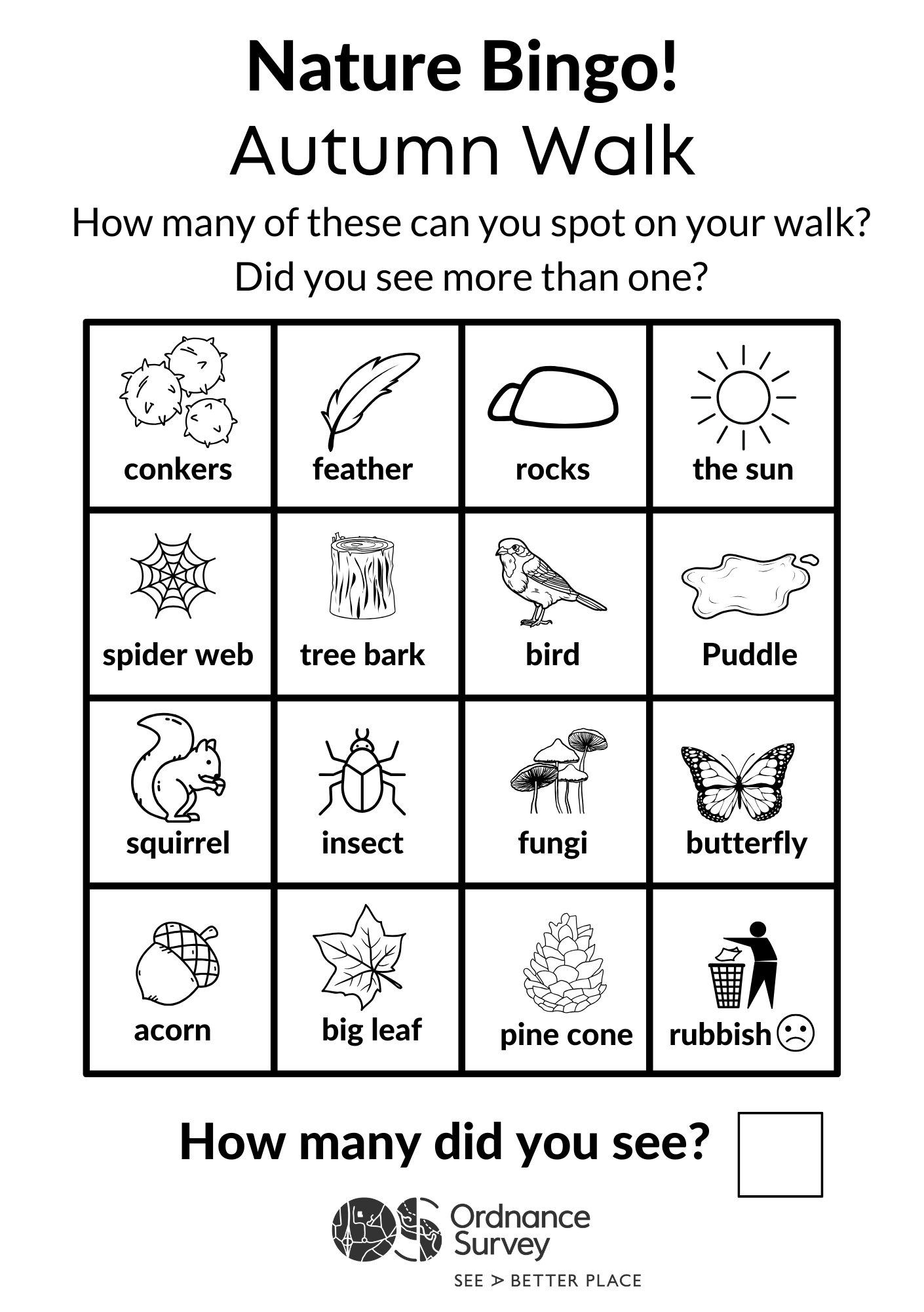 Nature Walk Bingo Free Printable - Autumn & Winter Walks - OS GetOutside