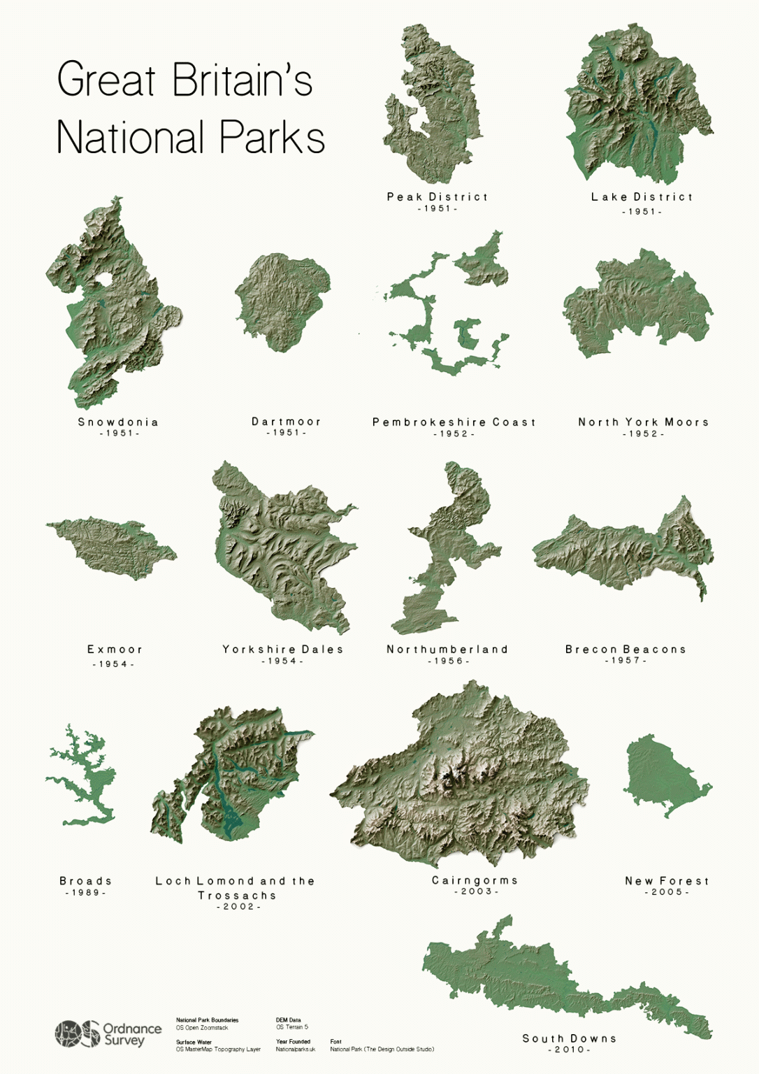 Map of UK National Parks - OS GetOutside